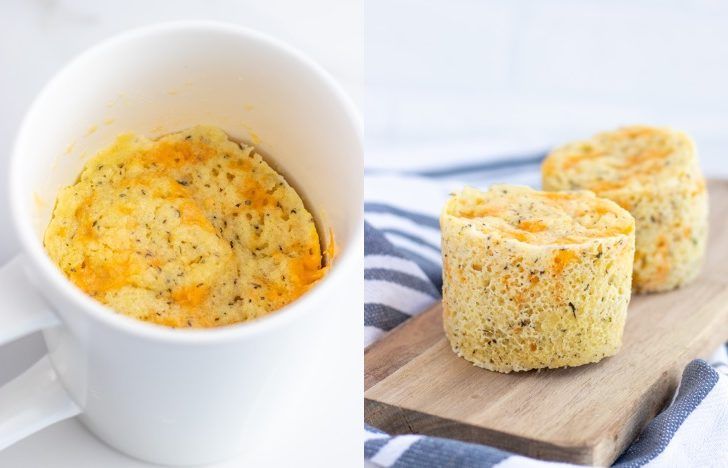 One-Minute Keto Cheesy Garlic Mug Bread - Forkly